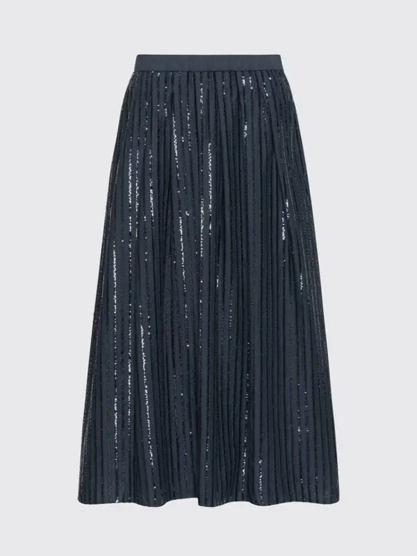 Max Mara Sequined Pleated Midi Skirt - Blue