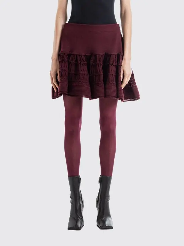 ALAIA Ruffled Wool Mini Skirt