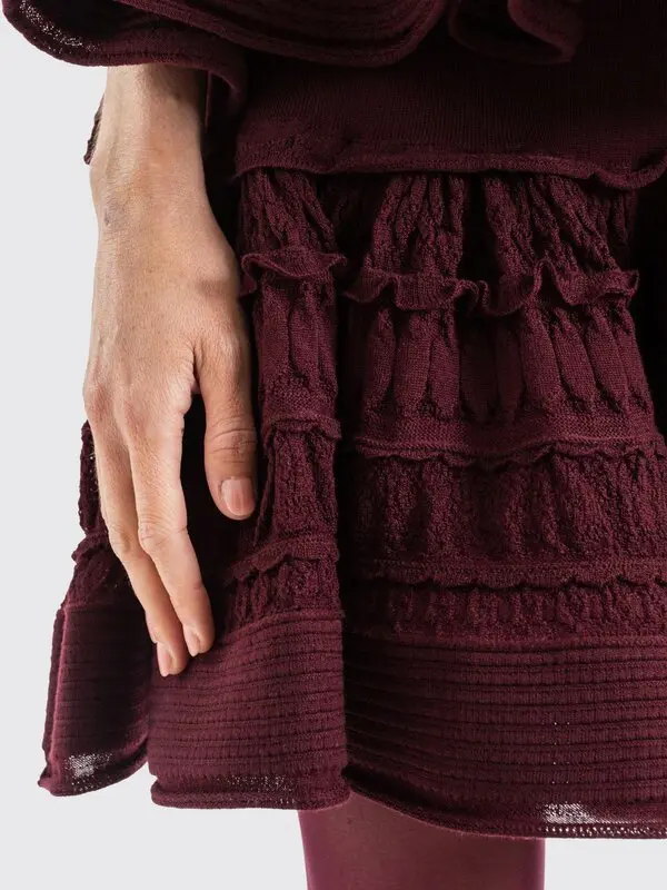 ALAIA Ruffled Wool Mini Skirt
