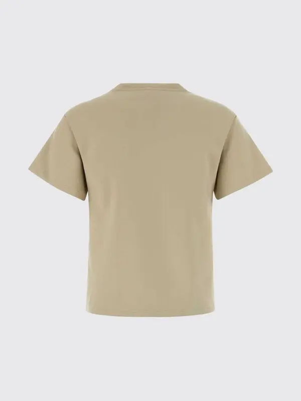 Max Mara Cotton Blend Crew-neck T-shirt With Tone-on-tone Logo - Gray