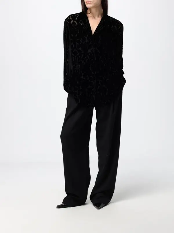 Gucci Silk Blend Shirt With Classic Collar And Concealed Placket