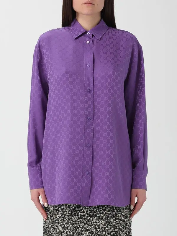 Gucci Monogram Silk Shirt - Purple