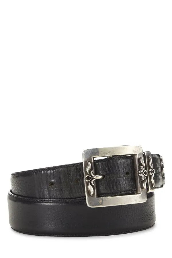 Chrome Hearts Leather Otj 3 Piece Belt - Black