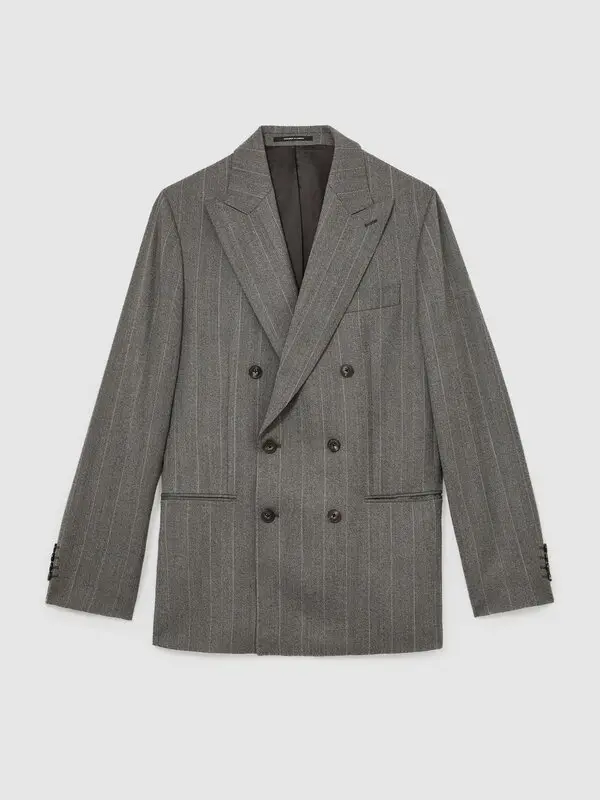 REISS Deal Wool Double-breasted Pinstripe Suit Blazer Classic-fit