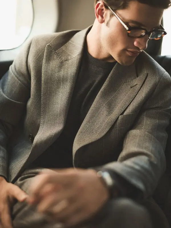 REISS Deal Wool Double-breasted Pinstripe Suit Blazer Classic-fit