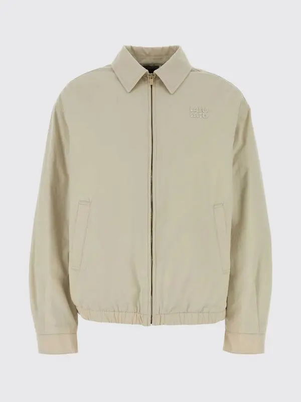 Miu Miu Zip-up Jacket With Classic Collar - Cream