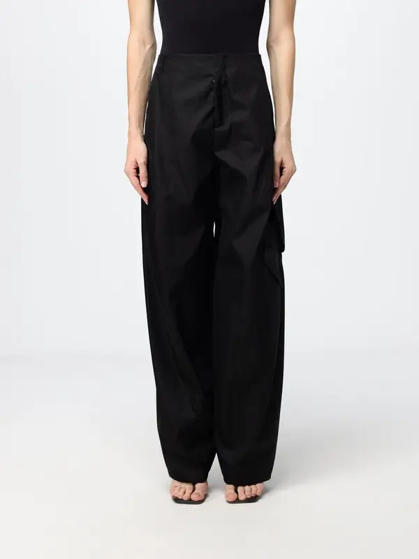 ALAIA High-waisted Wide-leg Technical Taffeta Cargo Trousers - Black