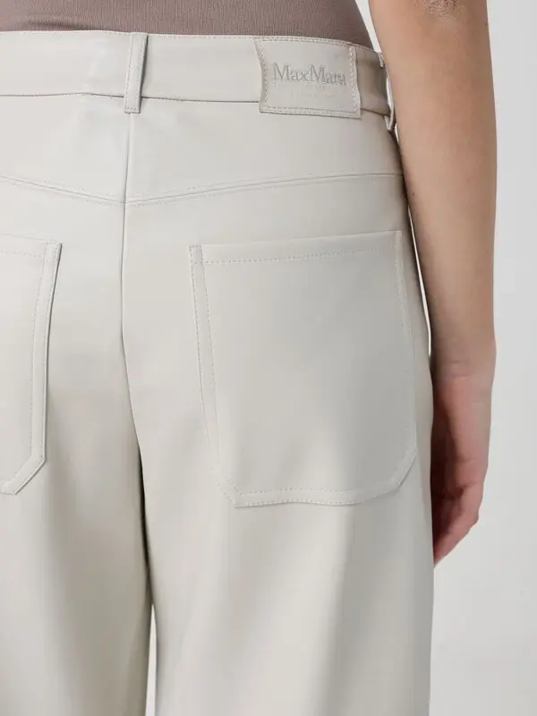 Max Mara Wide Leg Faux Leather Trousers