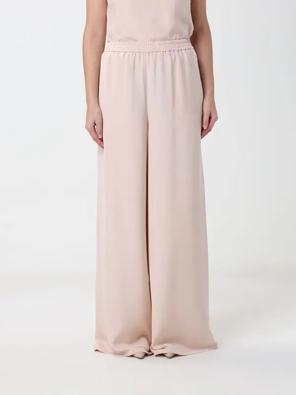 Max Mara Volonti  High-waisted Silk Palazzo Trousers With Elastic Waist - Cream