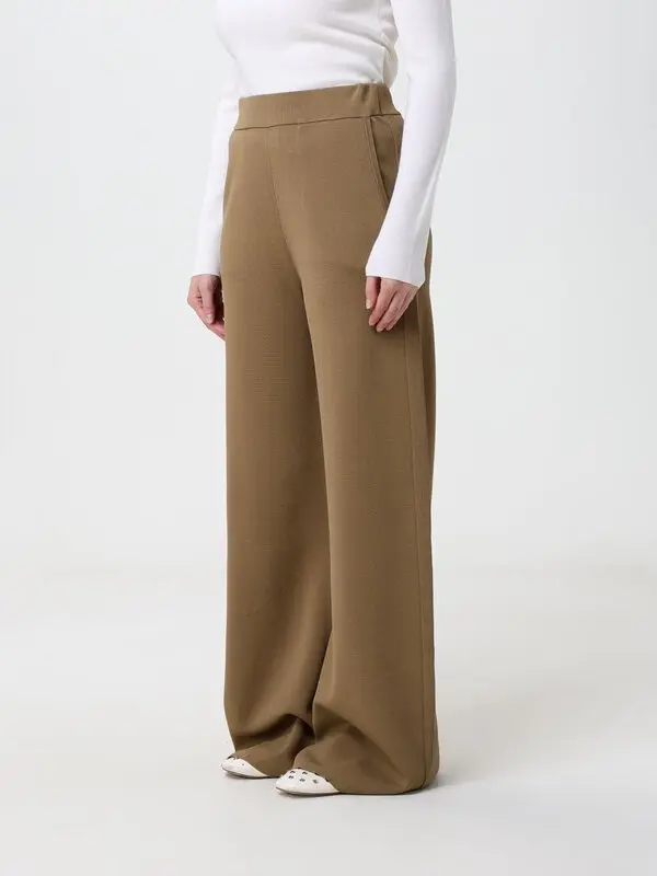 Max Mara High-waisted Wide-leg Knit Wool Trousers - Brown