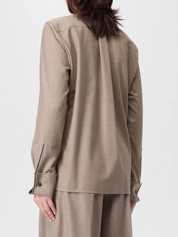 Max Mara Button-up Shirt In Cashmere Blend - Gray