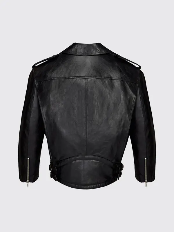 Saint Laurent Smooth Calfskin Biker Jacket With Asymmetric Zip