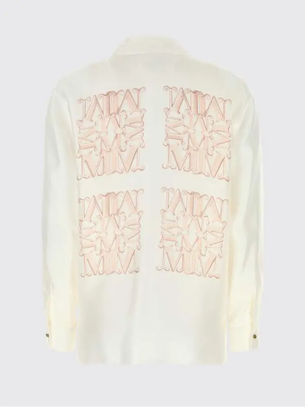 Max Mara Monogram Print Silk Shirt With Classic Collar