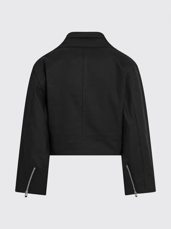 ALAIA Cropped Cotton Biker Jacket With Adjustable Waist Belt