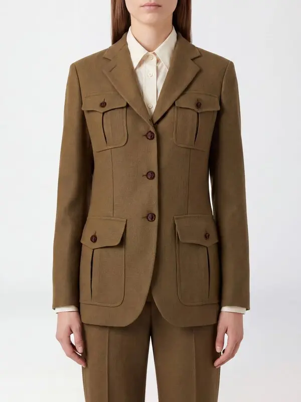 Max Mara Single-breasted Wool Utility Blazer With Patch Pockets