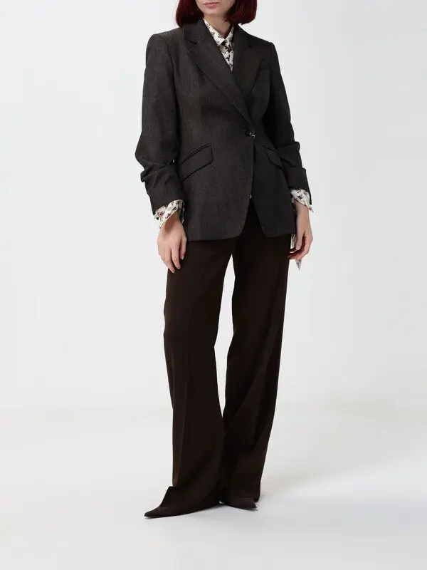 Max Mara Monogram Print Silk Shirt With French Collar And Concealed Placket
