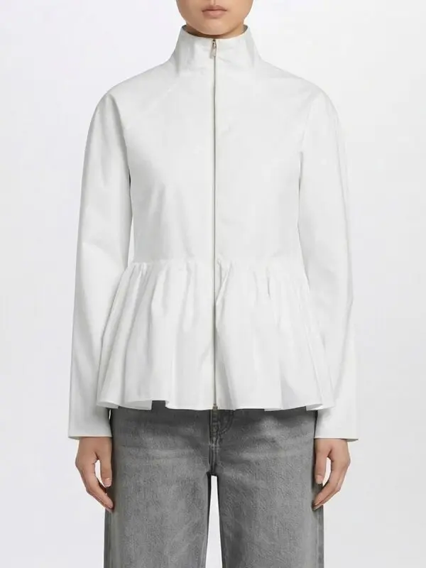 Alaïa Cotton Poplin Peplum Jacket - White