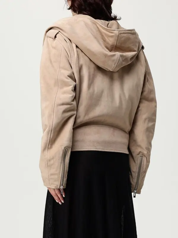 Alaïa Suede Zip-up Jacket - Cream