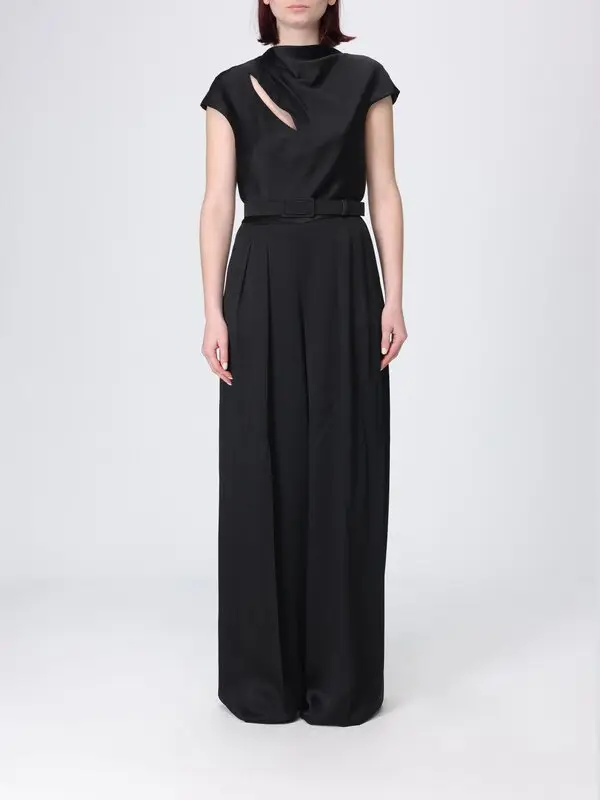 Max Mara Viscose Jumpsuit With Belt - Black