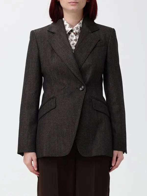 Max Mara Double-breasted Wool Blazer With Lapel Collar And Flap Pockets