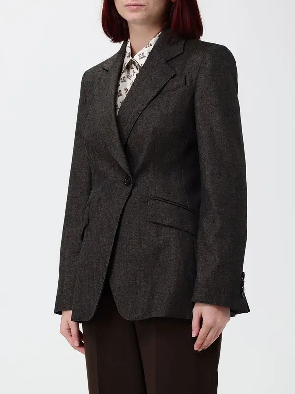 Max Mara Double-breasted Wool Blazer With Lapel Collar And Flap Pockets