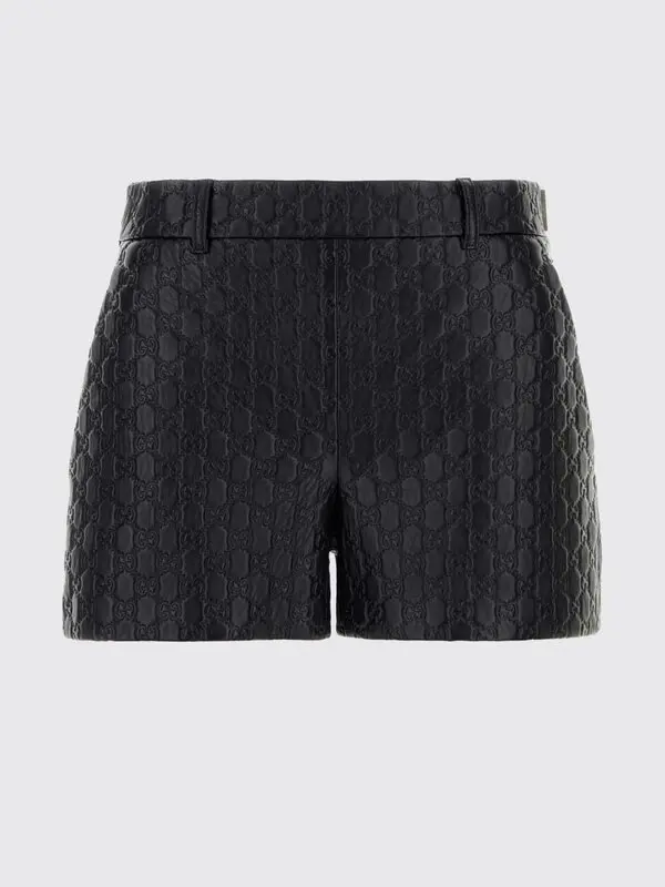 Gucci Gg Monogram Lambskin Leather Shorts - Blue