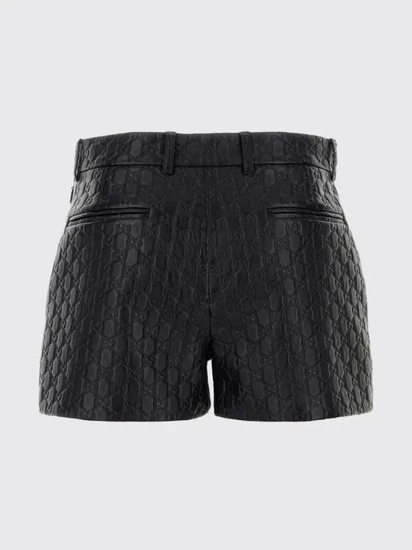 Gucci Gg Monogram Lambskin Leather Shorts - Blue