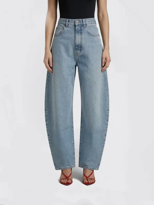 Alaïa Baggy Cotton Denim Jeans - Blue