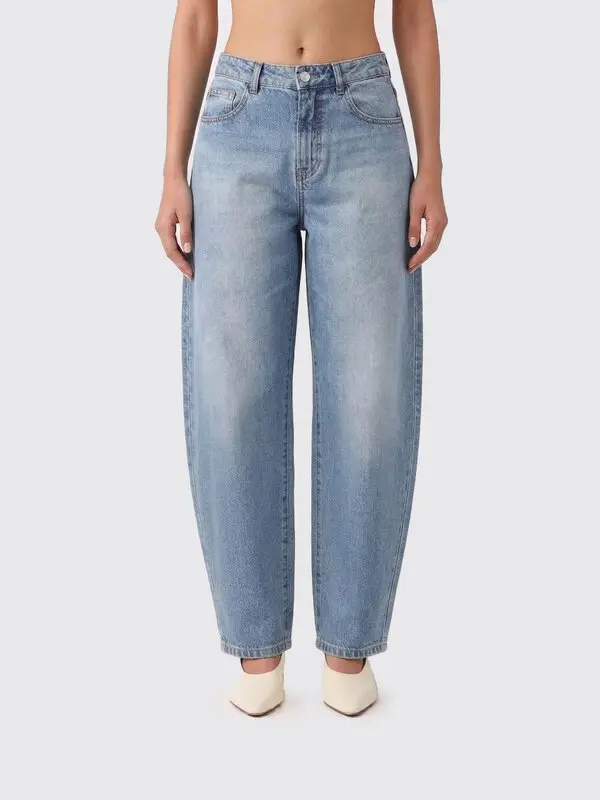 ALAIA Baggy Cotton Denim Jeans Alaia