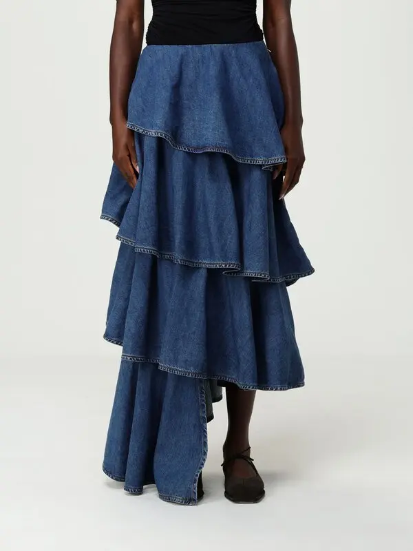 ALAIA Denim Skirt Alaia With Ruffles