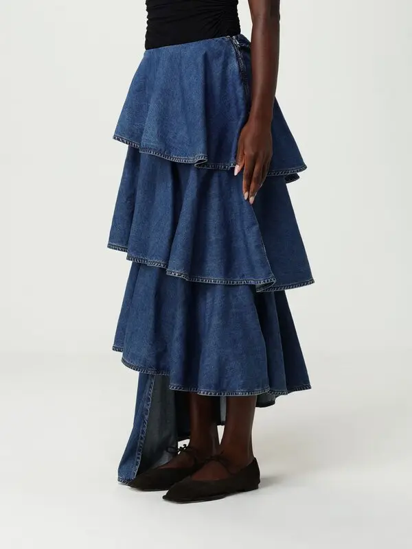 ALAIA Denim Skirt Alaia With Ruffles