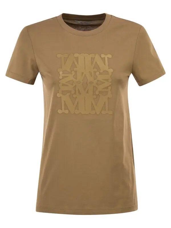 Max Mara Monogram Appliqué Cotton T-shirt - Multicolor