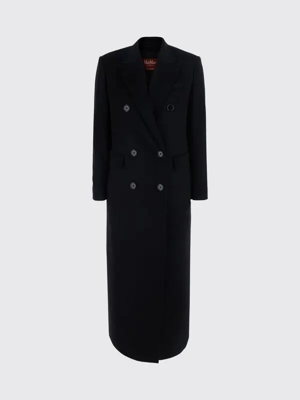 Max Mara Double Breasted Long Coat - Black