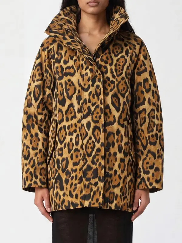ALAIA Alaia Safari-style Single-breasted Short Coat In Animal Print Twill - Black