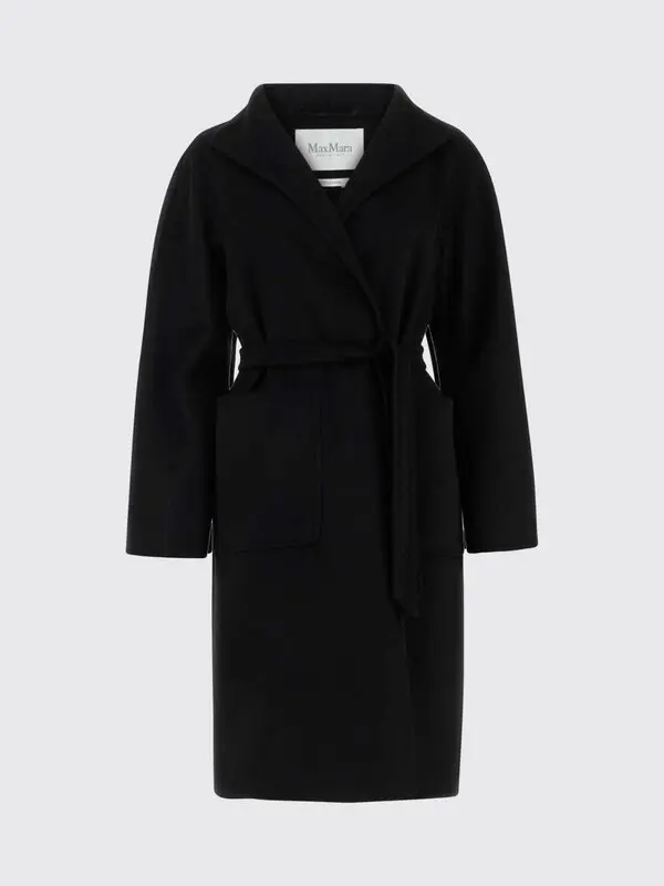 Max Mara Long Robe Coat In Pure Cashmere With Waist Belt - Brown