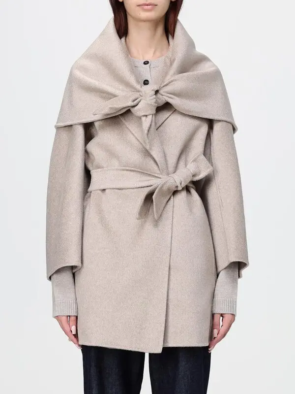 Max Mara Short Robe Coat In Pure Cashmere - Cream