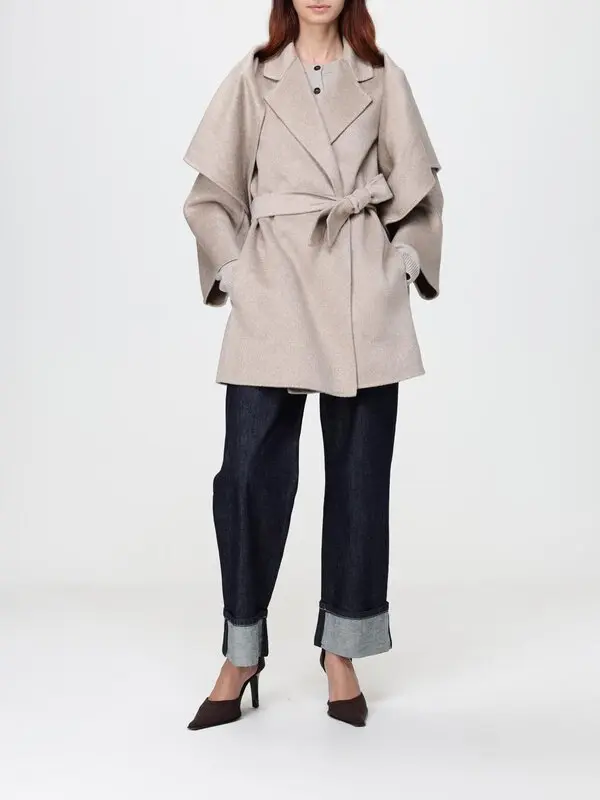 Max Mara Short Robe Coat In Pure Cashmere - Cream