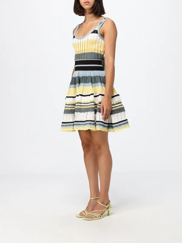 Alaïa Striped Knit Off-the-shoulder Mini Dress - Multicolor