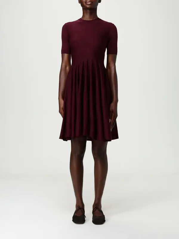 ALAIA Alaia Burgundy Cotton Knit Dress