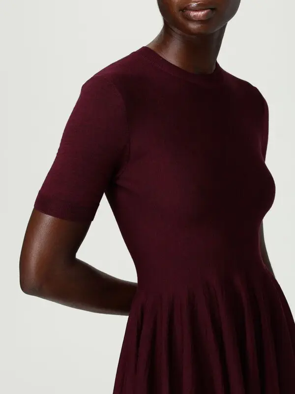 ALAIA Alaia Burgundy Cotton Knit Dress