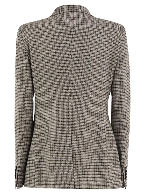 Tagliatore Double-breasted Wool-blend Houndstooth Blazer