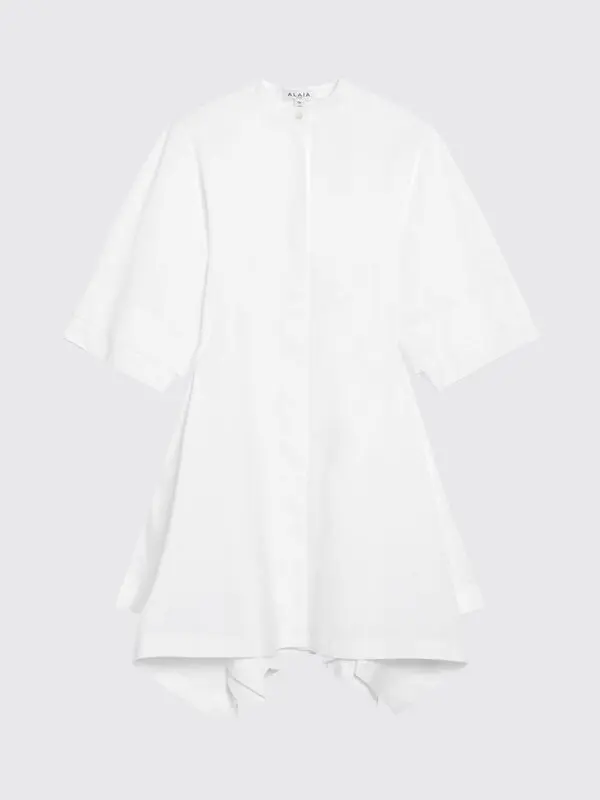 Alaïa Asymmetric Cotton Chemisier Dress - White
