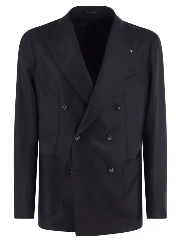 Tagliatore Double-breasted Virgin Wool And Cashmere Blazer