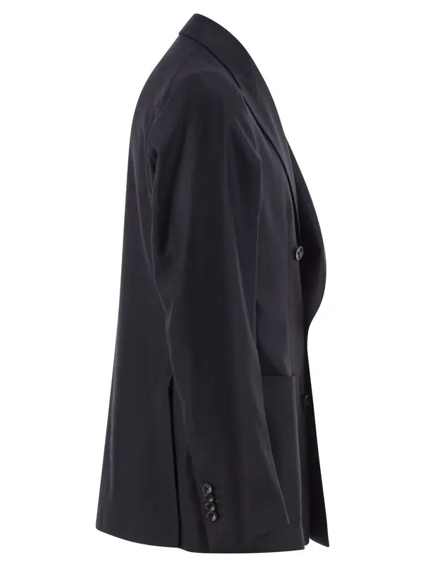 Tagliatore Double-breasted Virgin Wool And Cashmere Blazer