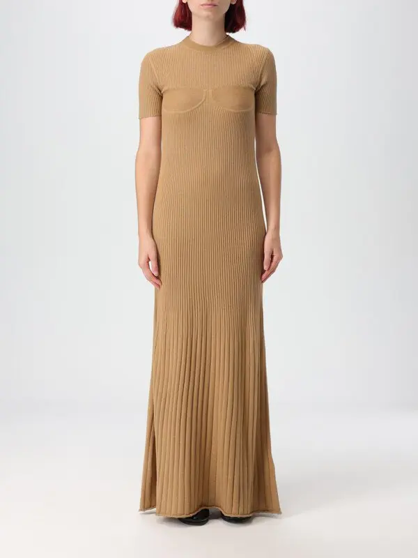 Max Mara Ribbed Knit Maxi Dress - Cream