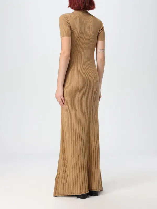 Max Mara Ribbed Knit Maxi Dress - Cream