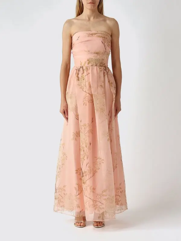 Max Mara Floral Silk Maxi Dress - Pink