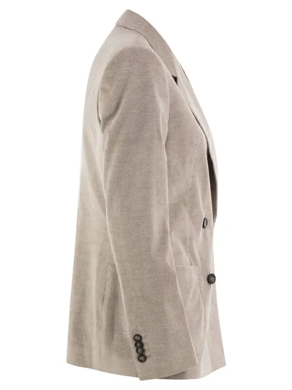 Tagliatore Double-breasted Stretch Cotton And Cashmere Blazer