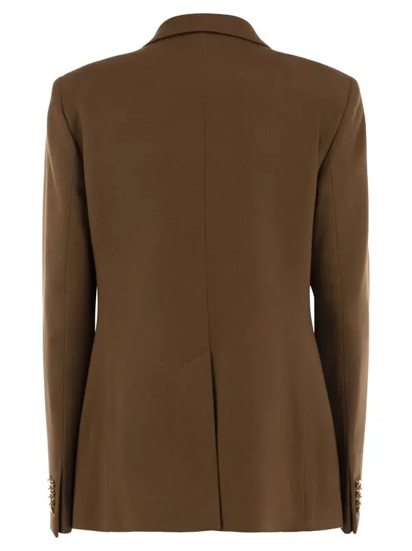 Tagliatore Double-breasted Peak Lapel Cashmere Blazer - Brown