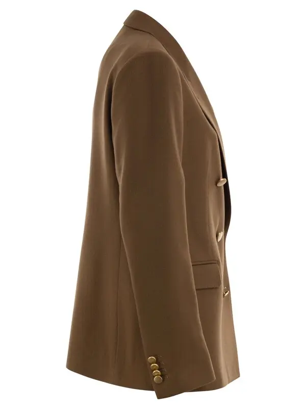 Tagliatore Double-breasted Peak Lapel Cashmere Blazer - Brown